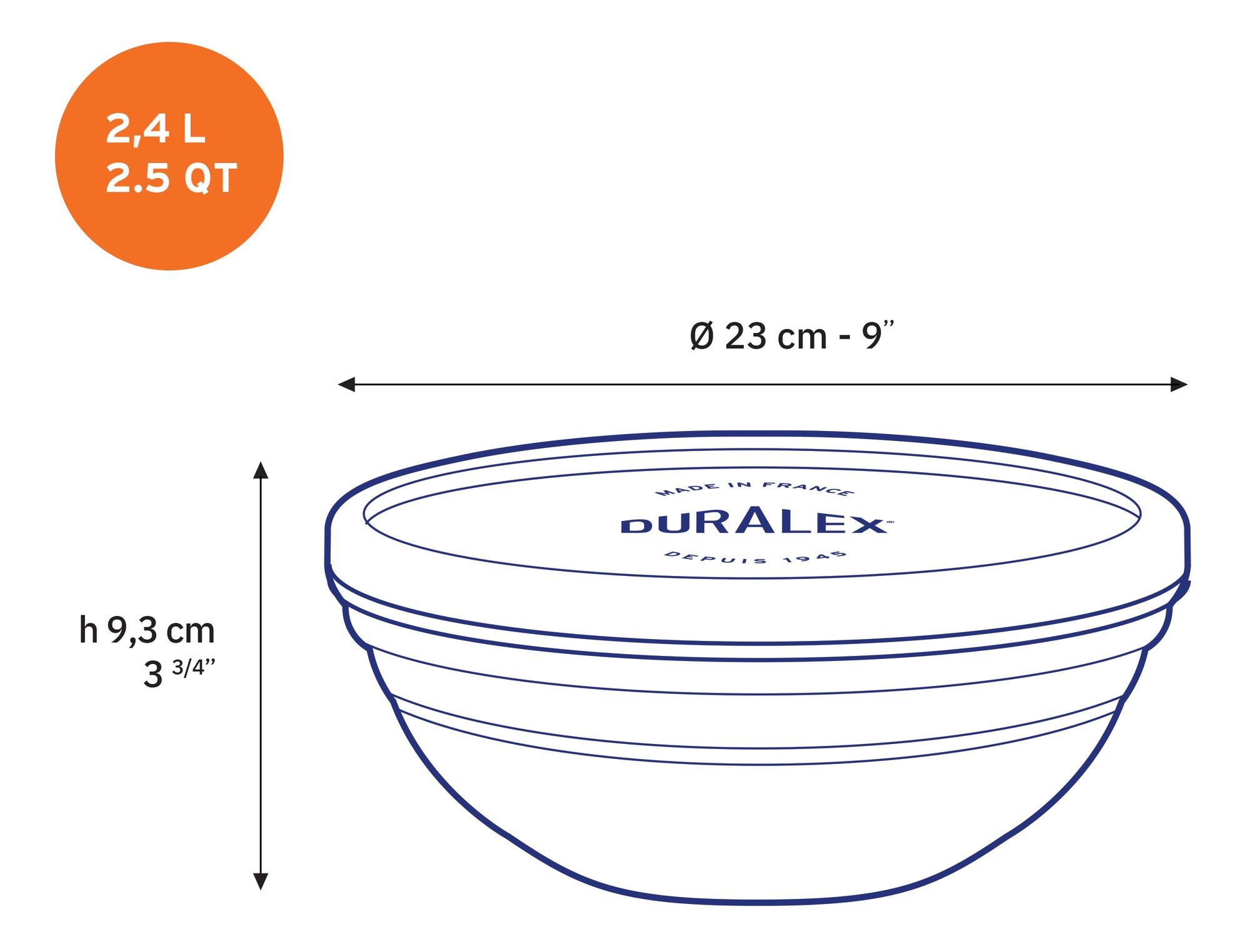 Duralex Freshbox Round Storage Container Set - Classic French Design ...